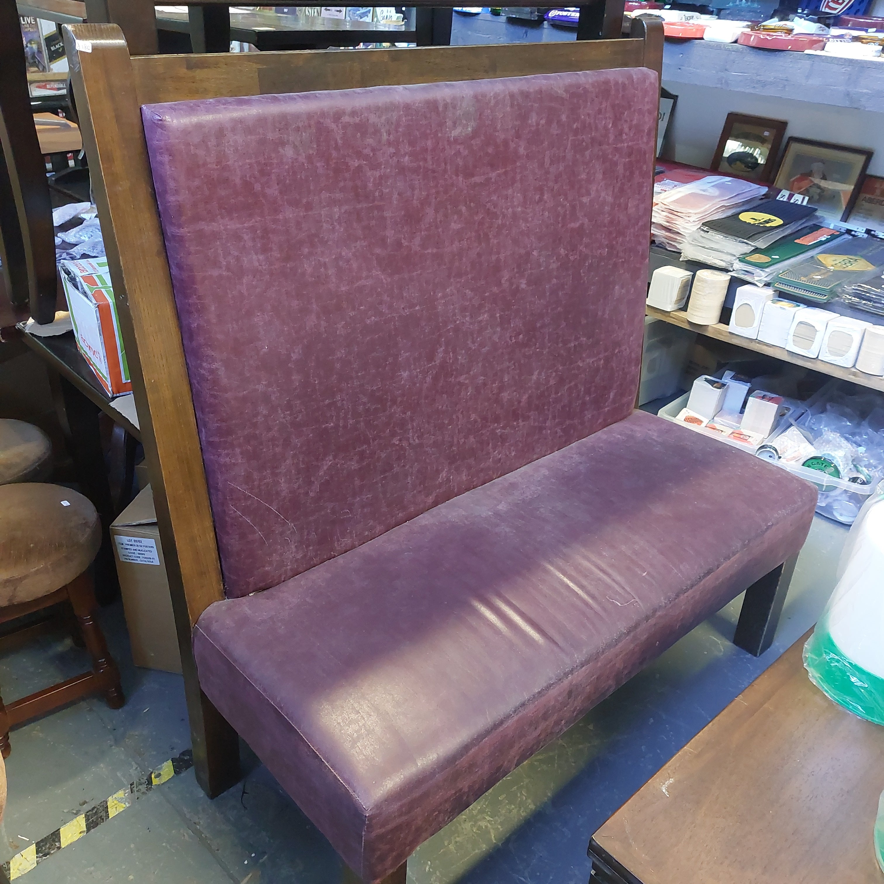 High back solid wood leather bench – PUB SUPPLIES